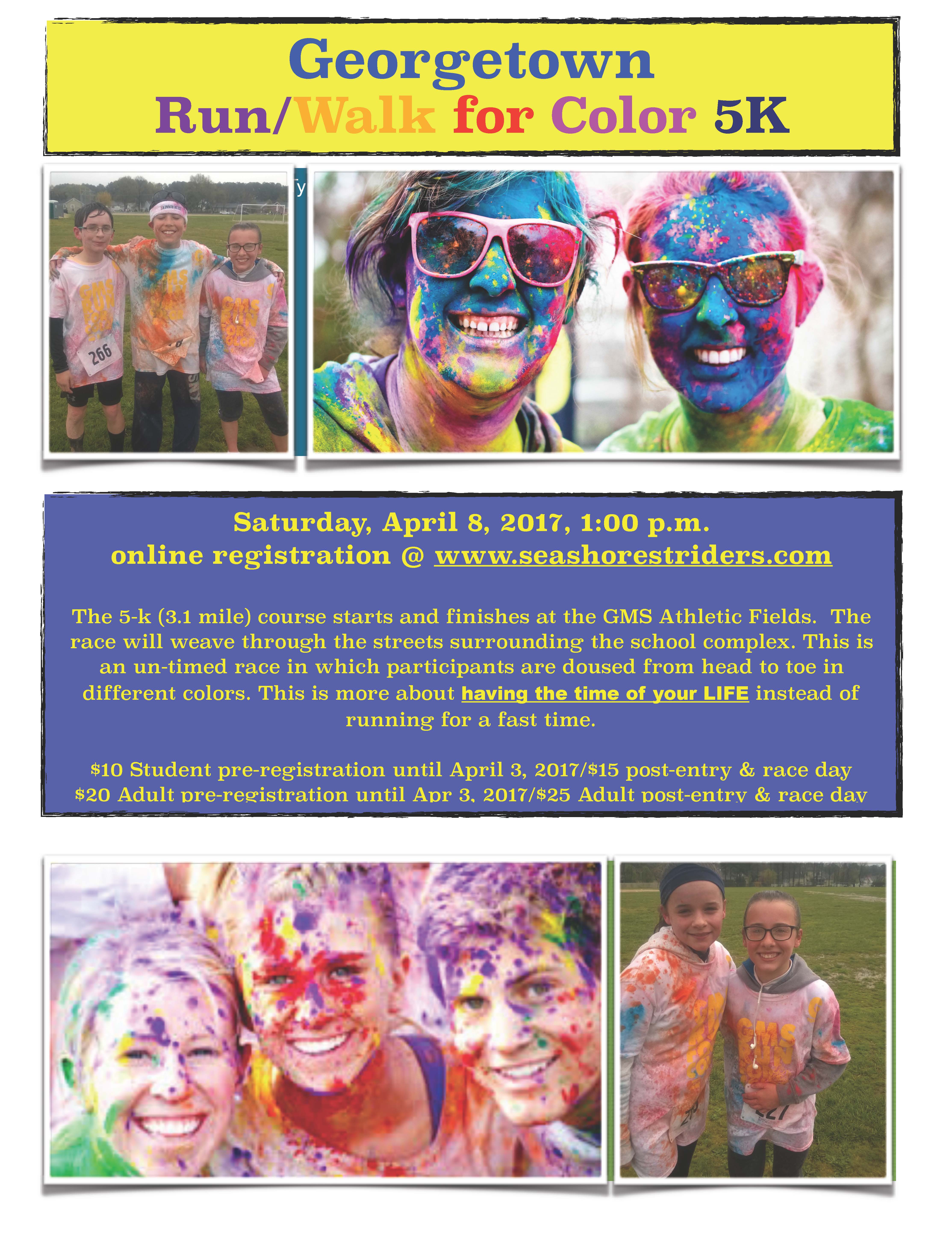3rd Georgetown Run For Color 5K Fun Run/Walk | Seashore Striders